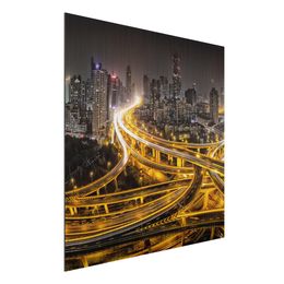 Bilderwelten Alu-Dibond Outdoor Bild Shanghai at Night