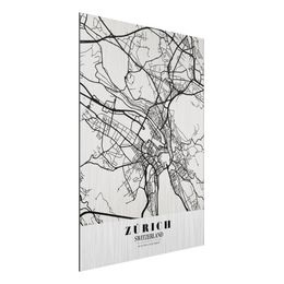 Bilderwelten Alu-Dibond Outdoor Bild Stadtplan Z&uuml;rich - Klassik