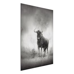 Bilderwelten Alu-Dibond Outdoor Bild Staring Wildebeest