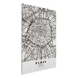 Bilderwelten Alu-Dibond Outdoor Bild Stadtplan Paris - Klassik