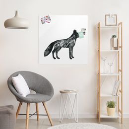 Bilderwelten Glasbild - Quadrat Tiere mit Weisheit - Fuchs