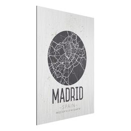 Bilderwelten Alu-Dibond Outdoor Bild Stadtplan Madrid - Retro