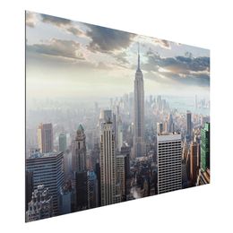 Bilderwelten Alu-Dibond Outdoor Bild Sonnenaufgang in New York