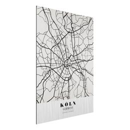 Bilderwelten Alu-Dibond Outdoor Bild Stadtplan K&ouml;ln - Klassik