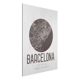 Bilderwelten Alu-Dibond Outdoor Bild Stadtplan Barcelona - Retro