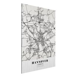 Bilderwelten Alu-Dibond Outdoor Bild Stadtplan Hannover - Klassik