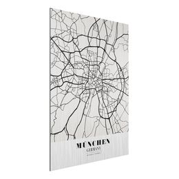 Bilderwelten Alu-Dibond Outdoor Bild Stadtplan M&uuml;nchen - Klassik