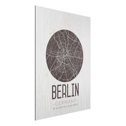 Bilderwelten Alu-Dibond Outdoor Bild Stadtplan Berlin - Retro