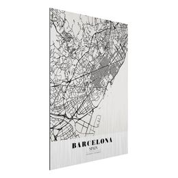 Bilderwelten Alu-Dibond Outdoor Bild Stadtplan Barcelona - Klassik