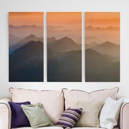 Bilderwelten 3-teiliges Leinwandbild - Querformat Blick von der Zugspitze