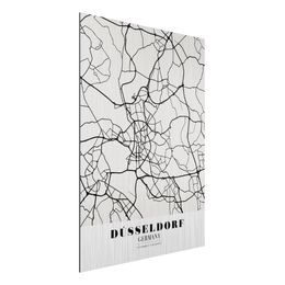 Bilderwelten Alu-Dibond Outdoor Bild Stadtplan D&uuml;sseldorf - Klassik