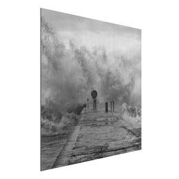 Bilderwelten Alu Dibond Outdoor Bild Strand einzigartig modern wetterfest - Tosendes Meer - Landschaft Wohnzimmer Schlafzimmer