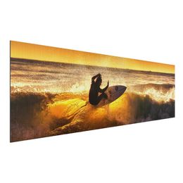 Bilderwelten Alu Dibond Outdoor Bild Strand einzigartig modern wetterfest - Sun, Fun and Surf - Deko Wohnzimmer Schlafzimmer