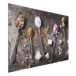 Bilderwelten Alu-Dibond Outdoor Bild Vintage L&ouml;ffel mit Zucker