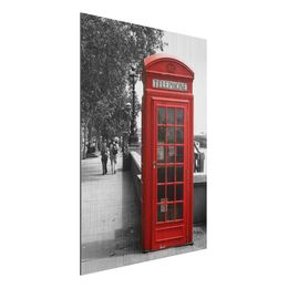 Bilderwelten Alu Dibond Outdoor Bild Stadt einzigartig modern wetterfest - Telephone - London Wohnzimmer Schlafzimmer