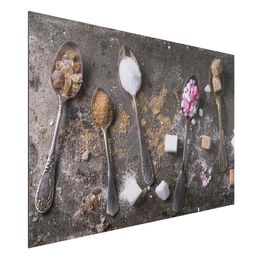 Alu-Dibond K&uuml;che Vintage L&ouml;ffel mit Zucker