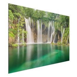 Bilderwelten Alu-Dibond Outdoor Bild Wasserfall Plitvicer Seen