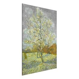 Bilderwelten Alu Dibond Outdoor Bild Wald gr&uuml;n modern wetterfest - Vincent van Gogh - Pfirsichbaum rosa - B&auml;ume Wohnzimmer Schlafzimmer