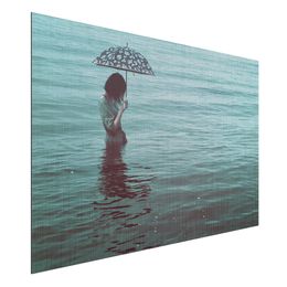 Bilderwelten Alu-Dibond Outdoor Bild Spaziergang im Wasser