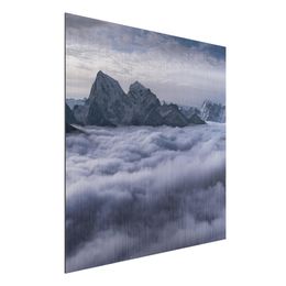 Bilderwelten Alu-Dibond Outdoor Bild Wolkenmeer im Himalaya