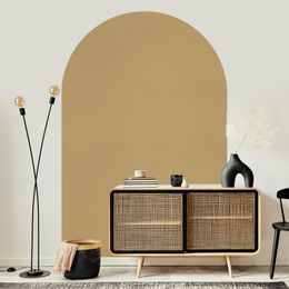 Bilderwelten Rundbogen Tapete Sunny Yellow - Schlafzimmer Wohnzimmer - hinterm Bett - halbrund rund - selbstklebend Fototapete