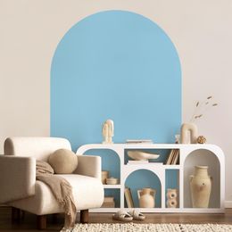 Bilderwelten Rundbogen Tapete Pastellblau - Schlafzimmer Wohnzimmer - hinterm Bett - halbrund rund - selbstklebend Fototapete