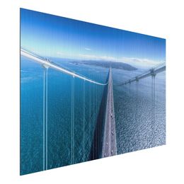 Bilderwelten Alu-Dibond Outdoor Bild Br&uuml;cke zur Insel