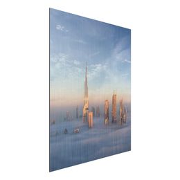 Bilderwelten Alu-Dibond Outdoor Bild Dubai &uuml;ber den Wolken