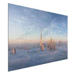 Bilderwelten Alu-Dibond Outdoor Bild Dubai &uuml;ber den Wolken