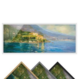 Bilderwelten Bild mit Rahmen - Querformat Italienische Landschaft - Meer