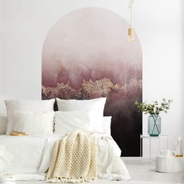 Bilderwelten Rundbogen Tapete Goldene D&auml;mmerung Rosa - Schlafzimmer Wohnzimmer - hinterm Bett - halbrund rund - selbstklebend Fototapete