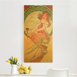 Bilderwelten Leinwandbild - Hochformat Alfons Mucha - Vier K&uuml;nste - Die Malerei