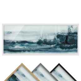 Bilderwelten Bild mit Rahmen originell einzigartig Abstrakt Aquarell - Meeresstr&ouml;mung I - Deko Wohnzimmer Schlafzimmer