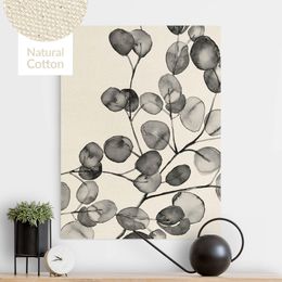 Bilderwelten Leinwandbild Schwarz Wei&szlig; Aquarell Eukalyptuszweig