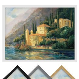 Bilderwelten Bild mit Rahmen - Querformat Italienische Landschaft - Landhaus