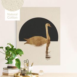 Bilderwelten Leinwandbild Schwan in Gold