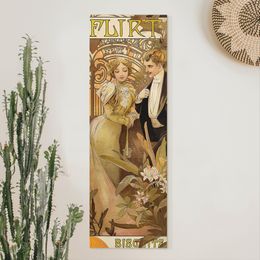 Bilderwelten Leinwandbild - Hochformat Alfons Mucha - Werbeplakat f&uuml;r Flirt Biscuits