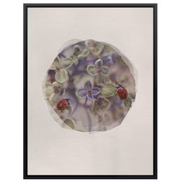 Bilderwelten Leinwandbild - Hochformat Wasserfarben - Marienk&auml;fer im Garten