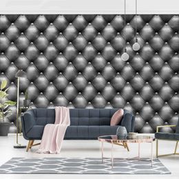 Bilderwelten Mustertapete Vliestapete Motiv Wandtapete einzigartig - Chesterfield Schwarz - Deko Wohnzimmer Schlafzimmer