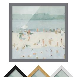 Bilderwelten Bild mit Rahmen - Quadrat Sandbank im Meer I