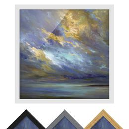 Bilderwelten Bild mit Rahmen - Quadrat Himmel &uuml;ber K&uuml;ste