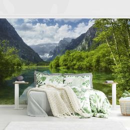 Bilderwelten Fototapete Bergsee mit Spiegelung