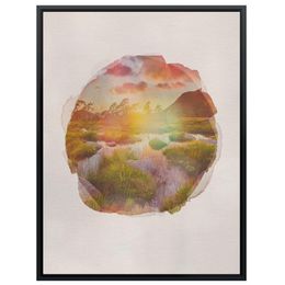Bilderwelten Leinwandbild - Hochformat Wasserfarben - Tverrdalsbekken