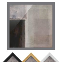 Bilderwelten Bild mit Rahmen - Quadrat Ged&auml;mpfte Schattierungen II