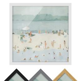 Bilderwelten Bild mit Rahmen - Quadrat Sandbank im Meer I