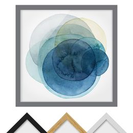 Bilderwelten Bild mit Rahmen - Quadrat Urknall - blau