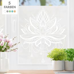 Bilderwelten Fensterfolie Spirituell Orientalisch Sichtschutz einzigartig - Lotus mit Ketten II - Deko Wohnzimmer Schlafzimmer K&uuml;che