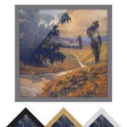 Bilderwelten Bild mit Rahmen - Quadrat Landschaft am Nachmittag II