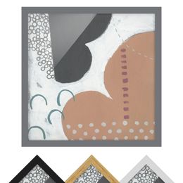 Bilderwelten Bild mit Rahmen - Quadrat Karneval der Formen in Lachs III