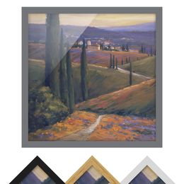 Bilderwelten Bild mit Rahmen - Quadrat Landschaft am Nachmittag I